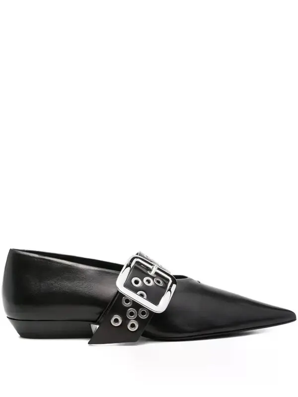 JIL SANDER Pointed-toe Buckle Ballet Flats