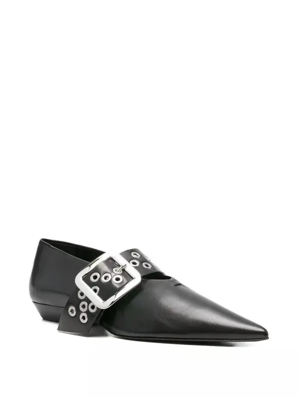 JIL SANDER Pointed-toe Buckle Ballet Flats