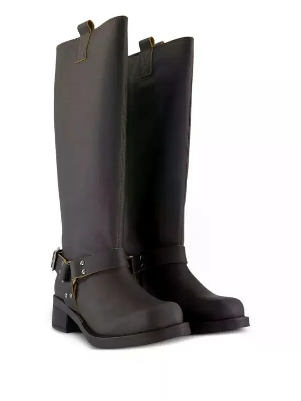 SAMSOE SAMSOE Sabrenta Buckle-strap Calfskin Boots