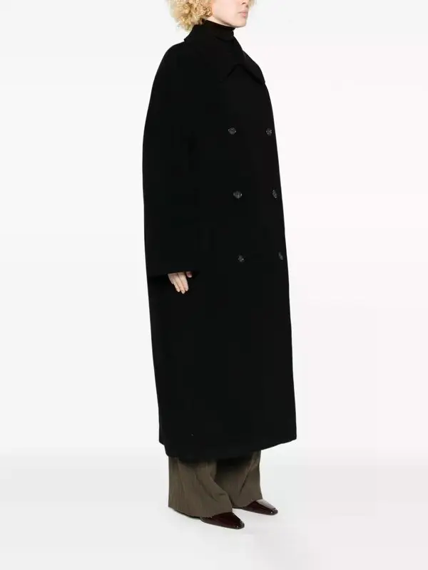 TOTEME Double-breasted Buttoned Coat - Black