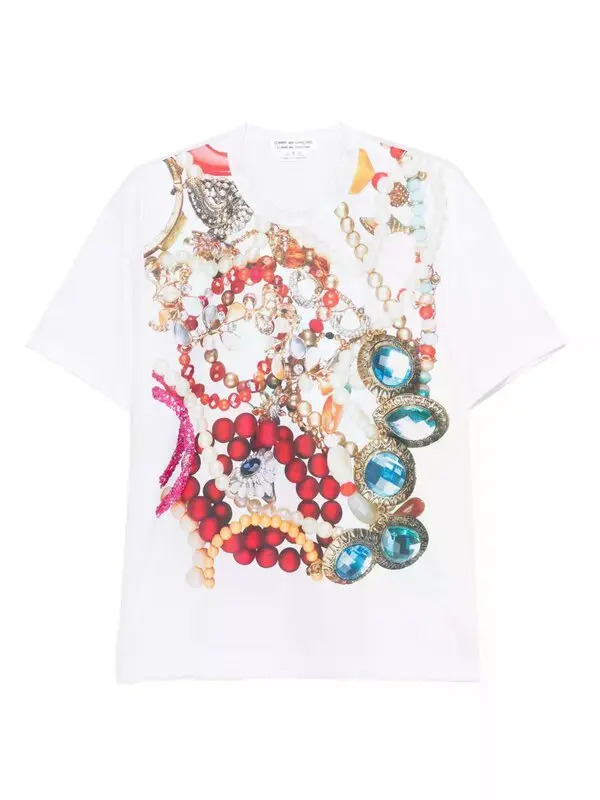 Comme Des Garçons Jewellery-print T-shirt - White