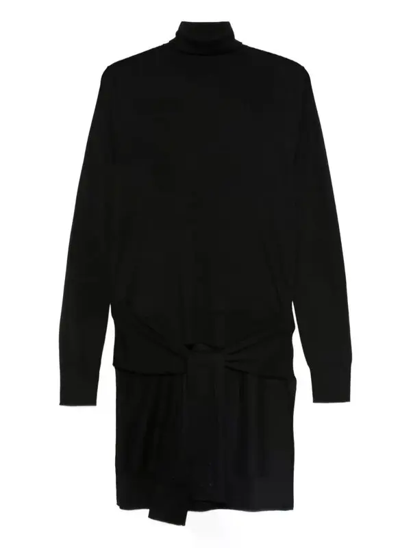 TOTEME Double-sleeve Tie-front Turtleneck Dress