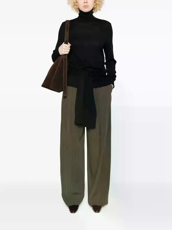 TOTEME Double-sleeve Tie-front Turtleneck Dress