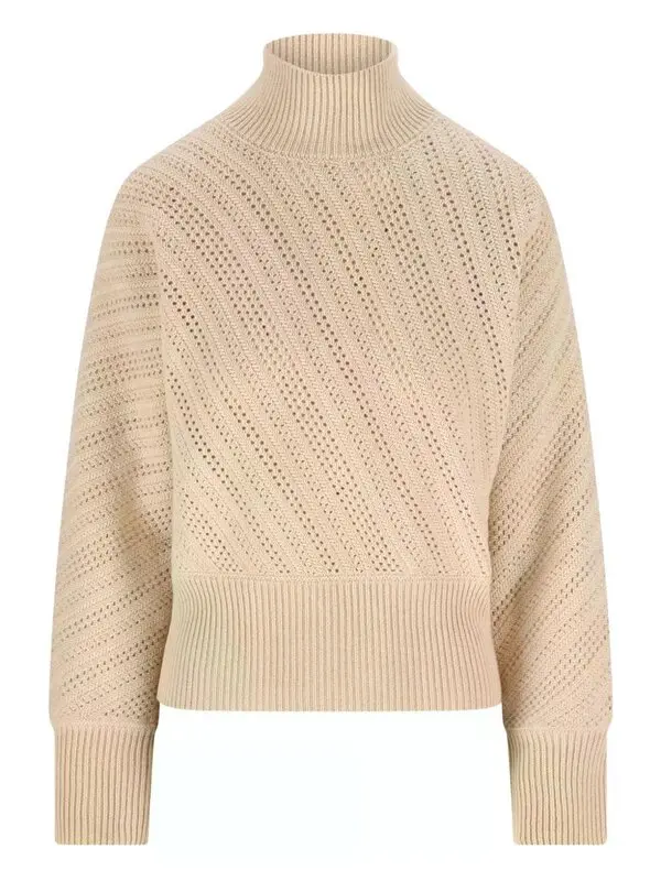 Fendi High-neck Honeycomb-knit Turtleneck