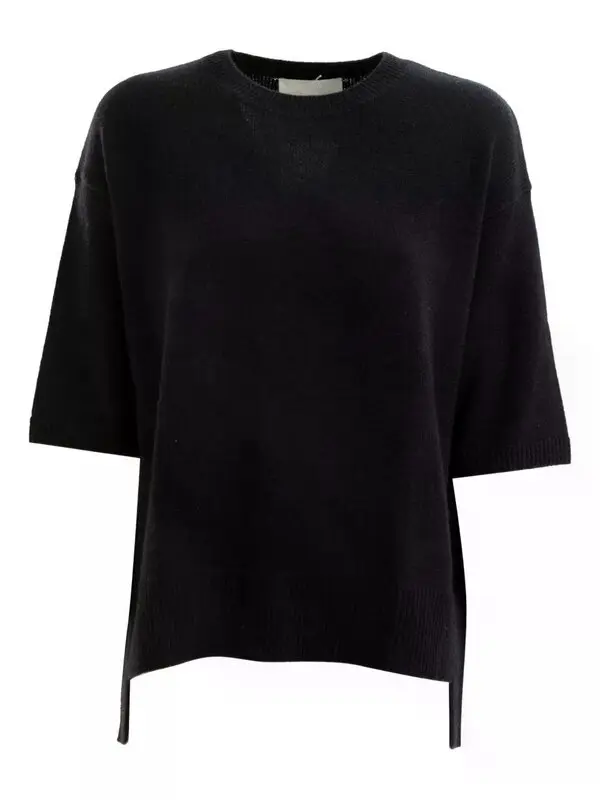 LISA YANG Short-sleeve Sweater With Side-tie Detail
