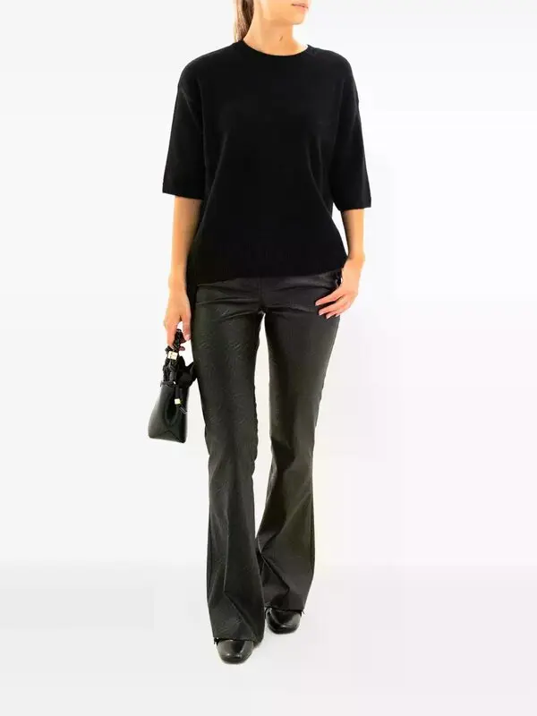 LISA YANG Short-sleeve Sweater With Side-tie Detail
