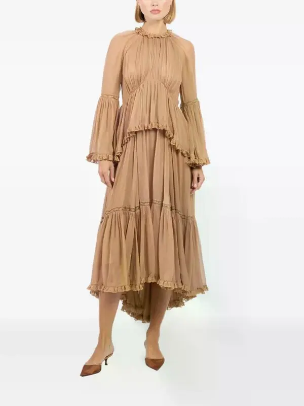 Zimmermann Hypnotic Asymmetric-hem Midi Dress