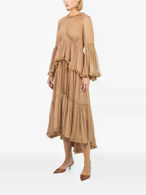 knee length dresses for ladies Zimmermann Asymmetric Midi Dress main image 0