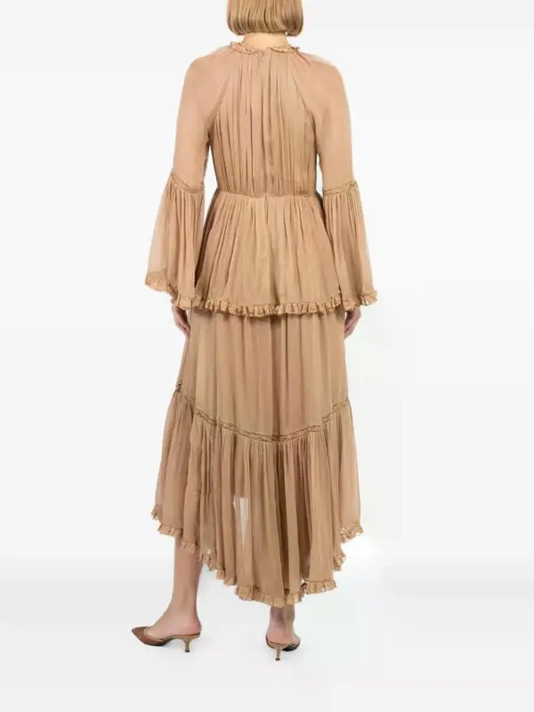 Zimmermann Hypnotic Asymmetric-hem Midi Dress