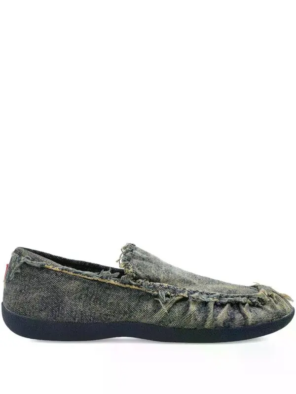 DIESEL D-shock Frayed Denim Loafers