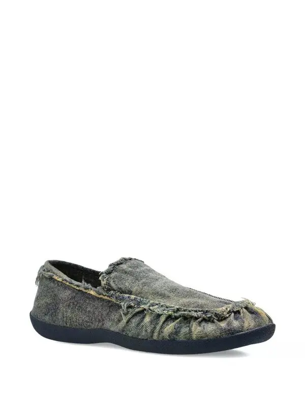 DIESEL D-shock Frayed Denim Loafers