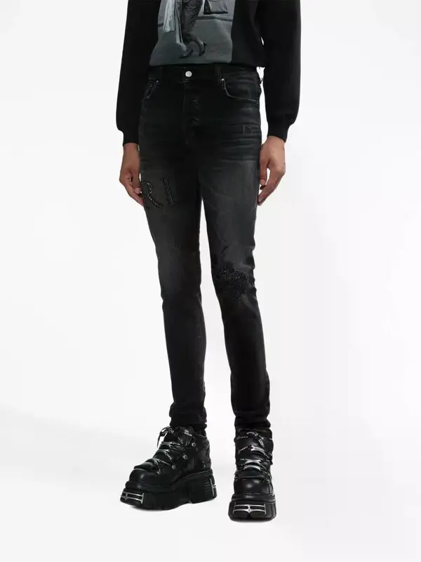 Amiri Crystal-embellished Skinny Jeans