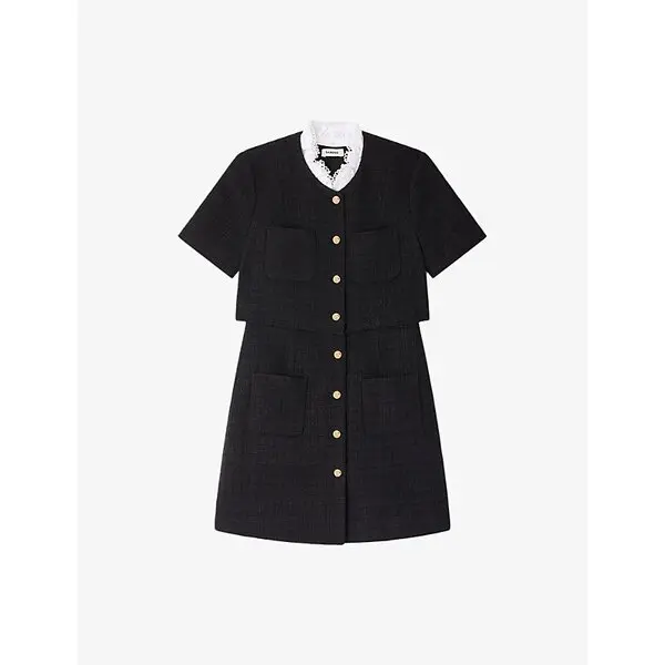 Sandro Detachable-collar Button-down Mini Dress