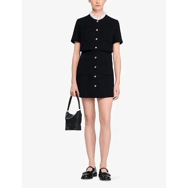 Sandro Detachable-collar Button-down Mini Dress