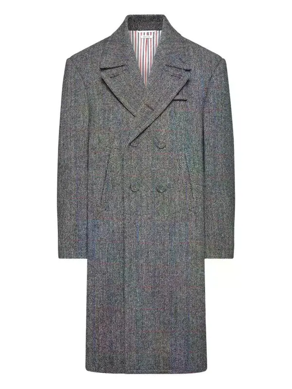 Thom Browne Hunting Tweed Pea Coat
