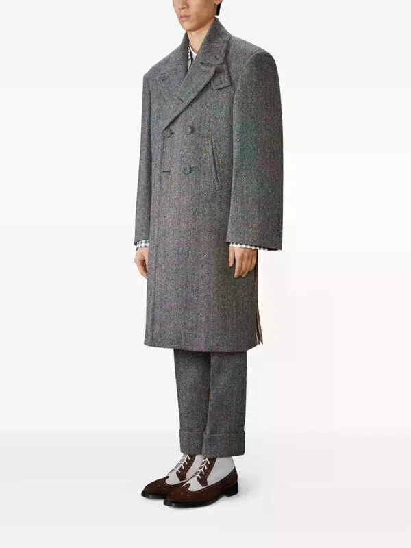 Thom Browne Hunting Tweed Pea Coat