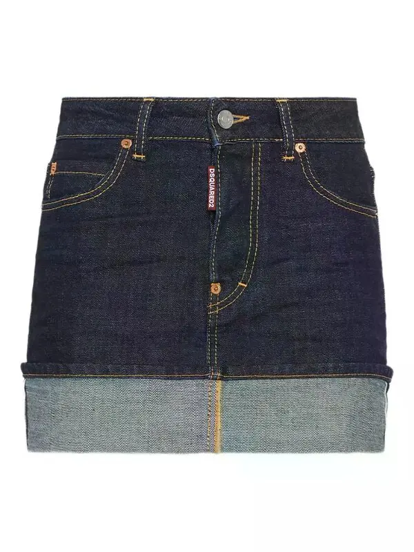 Dsquared2 Dark Cimosa Double-layered Denim Mini Skirt