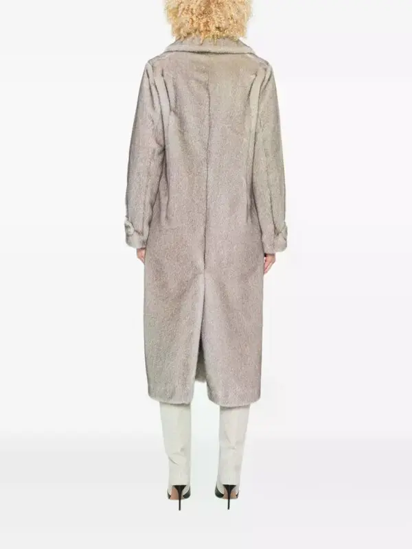 Herno Notched-lapel Faux Fur Coat - Grey