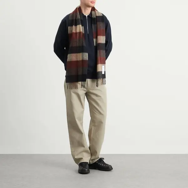 Norse Projects Norse Moon Merino Lambswool Checked Scarf