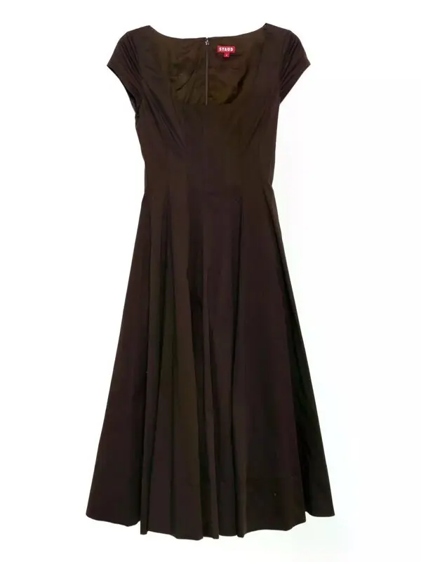 staud dress brown Staud Marcel Silk Dress Earth main image 1