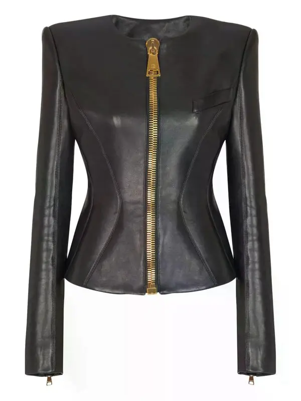 Balmain Peplum Zip-front Jacket - Black
