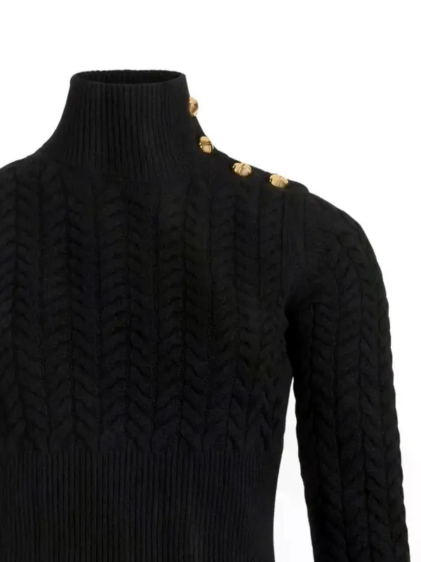 PATOU Cable-knit Button-embellished Sweater