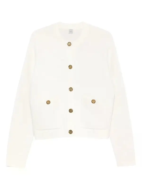 TOTEME Buttoned Cardigan With Patch Pockets - White