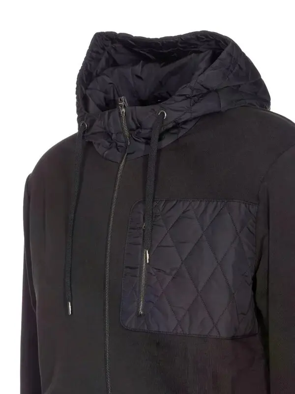 Herno Quilted Panel Zip-up Sweatshirt