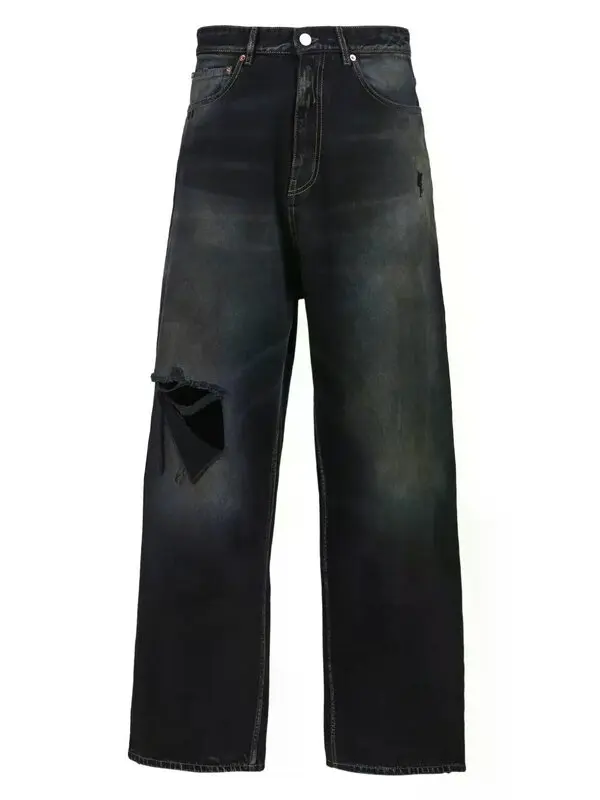 Vetements Distressed Wide-leg Trousers