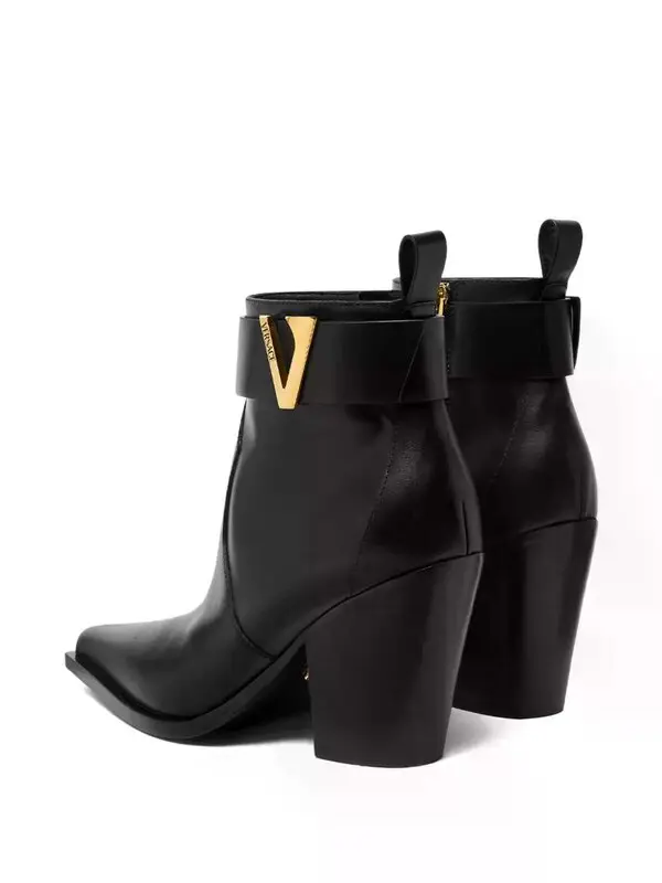 Versace Leather V-buckle Boots