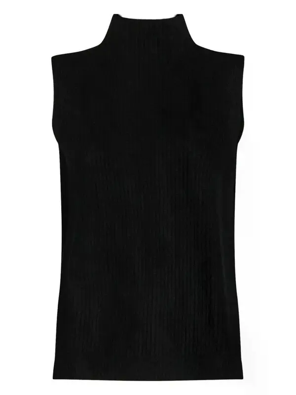 KUJTEN Ribbed High-neck Sleeveless Vest
