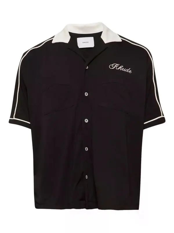 Rhude Oxford Cocktail Club Bowling Shirt - Blue