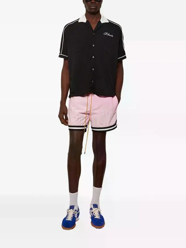 Rhude Oxford Cocktail Club Bowling Shirt - Blue