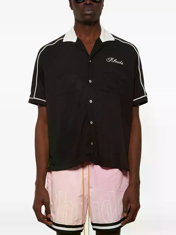 Rhude Oxford Cocktail Club Bowling Shirt - Blue