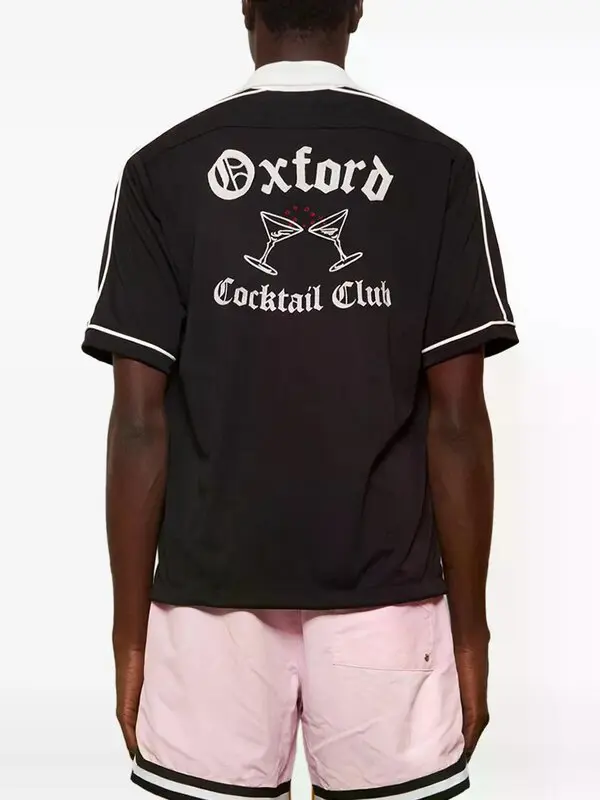 Rhude Oxford Cocktail Club Bowling Shirt - Blue