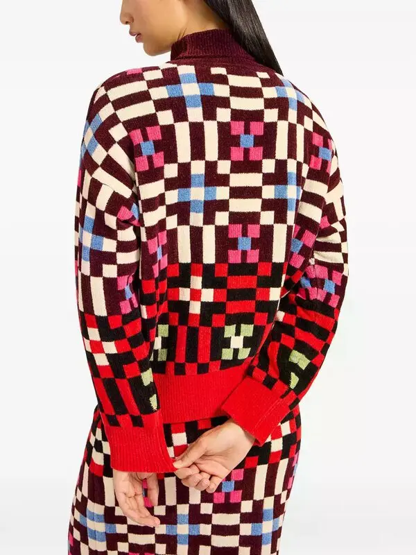 La DoubleJ Geometric-patterned Sweater - Red