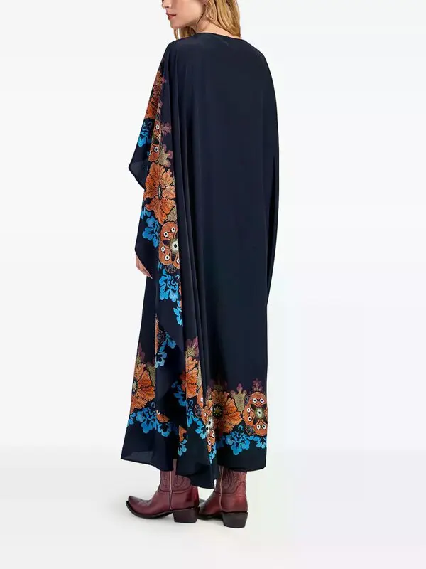 La DoubleJ Floral-print Midi Dress - Black