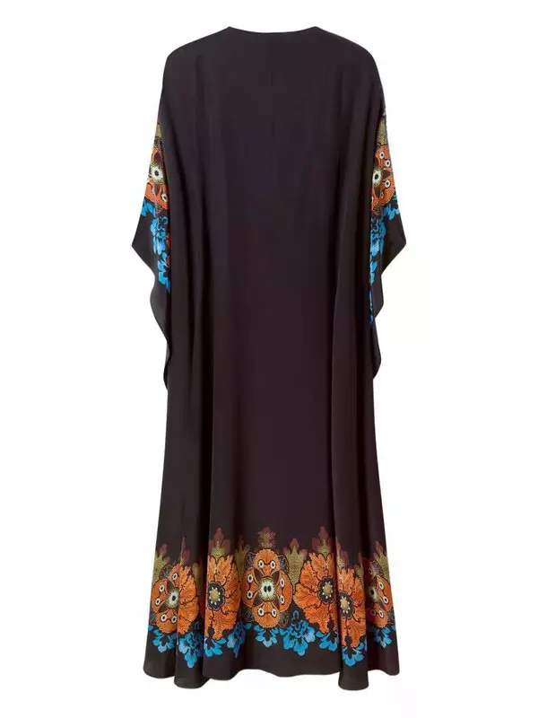 La DoubleJ Floral-print Midi Dress - Black