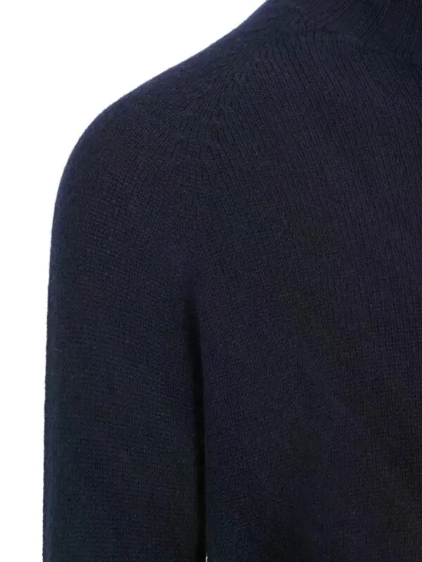 Tagliatore High-collar Ribbed Cashmere Turtleneck