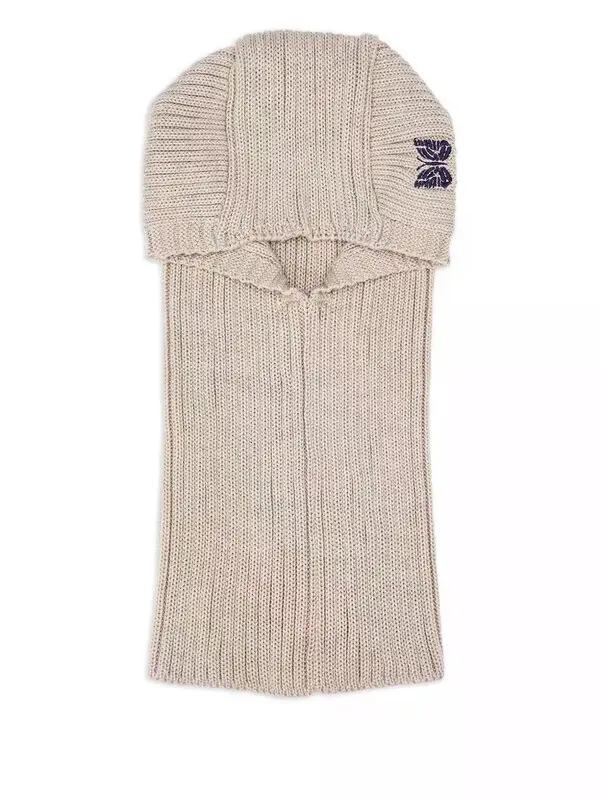 Needles Embroidered Butterfly Rib-knit Balaclava - Neutrals
