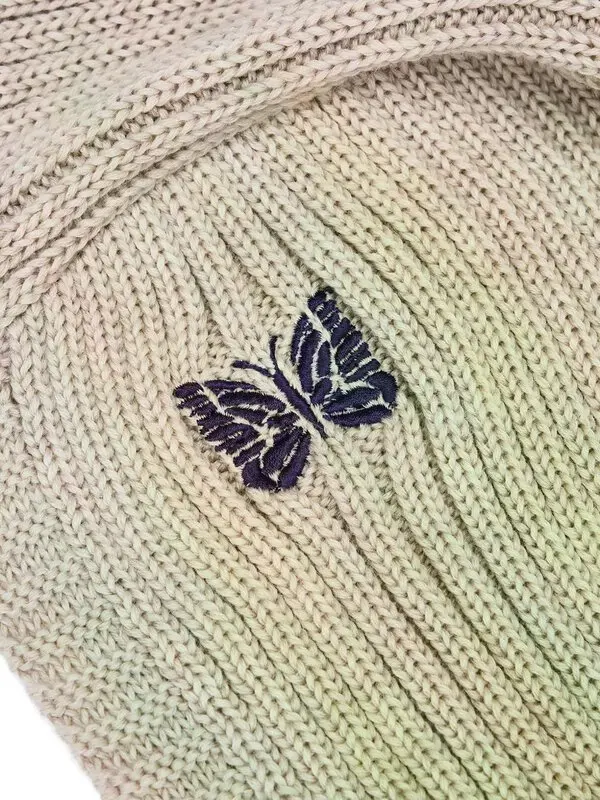 Needles Embroidered Butterfly Rib-knit Balaclava - Neutrals