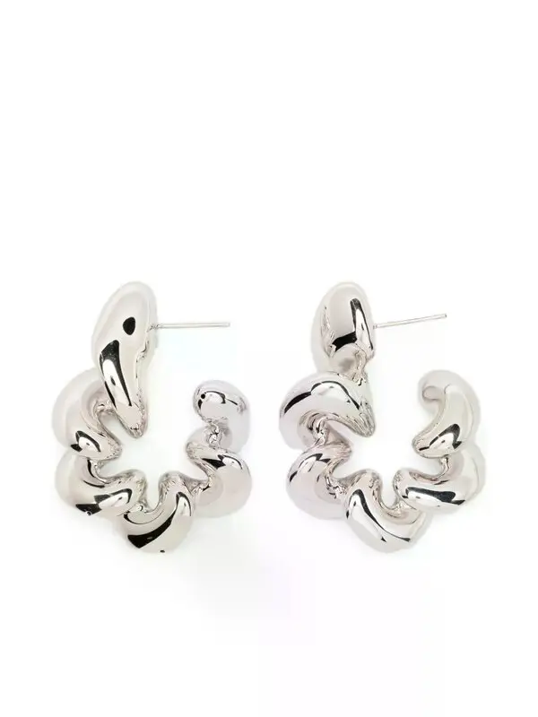 MARIA BLACK Large Coil Hoop Earrings - Silver