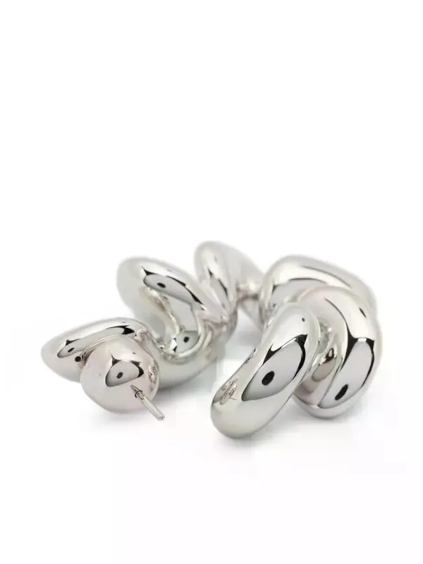 MARIA BLACK Large Coil Hoop Earrings - Silver