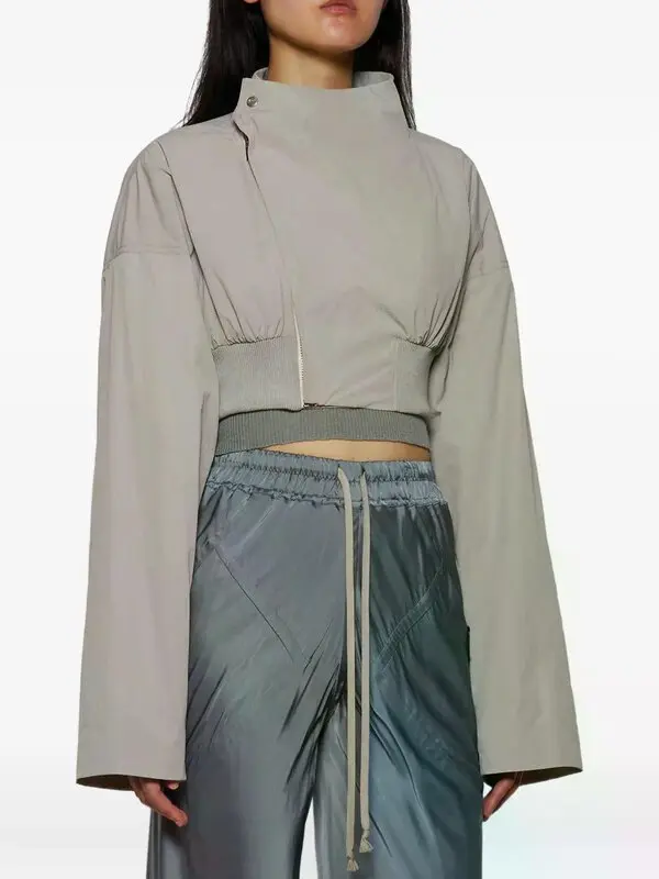 Rick Owens Cropped Zip-front Bomber Jacket - Grey