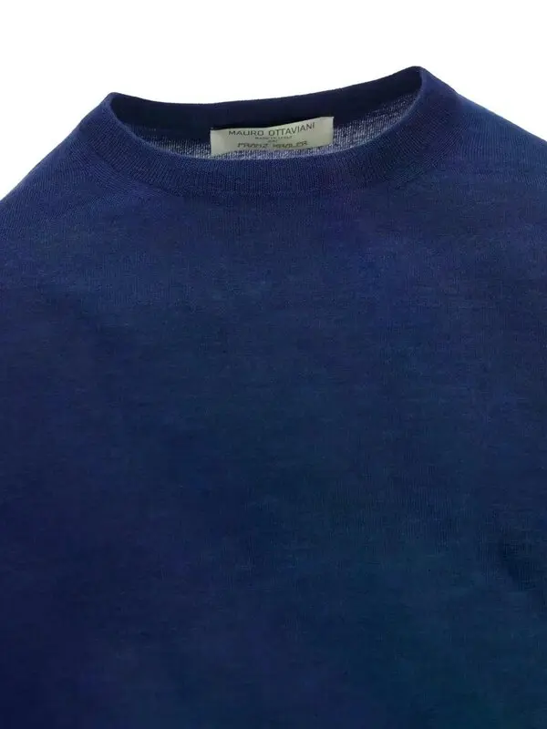 MAURO OTTAVIANI Crew-neck Wool Sweater - Blue