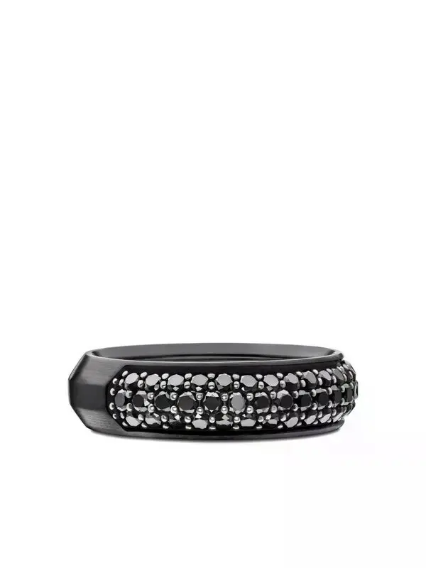 David Yurman Titanium Diamond Pavé Ring - Black