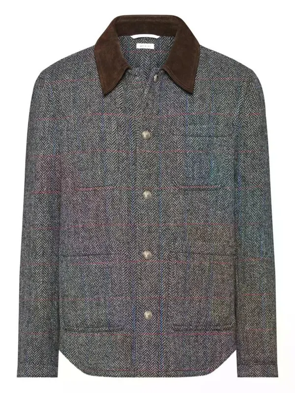 Thom Browne Herringbone Tweed Overshirt - Grey
