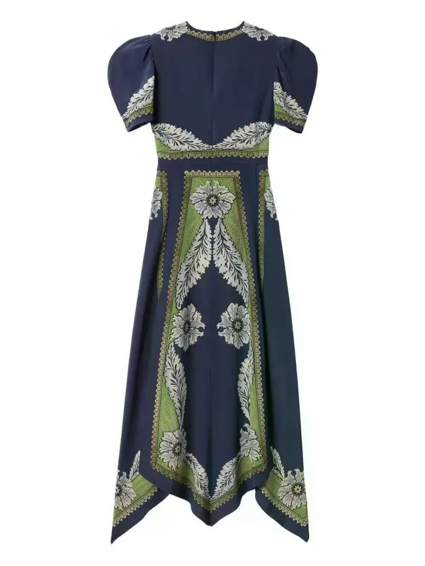 La DoubleJ Cherry Puff-sleeve Dress - Blue