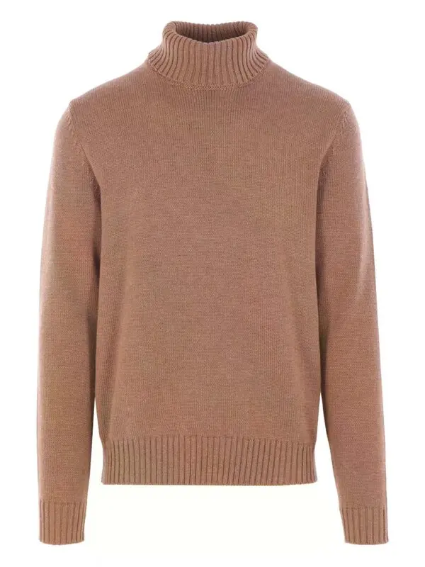 ZANONE Ribbed High-neck Sweater - Brown