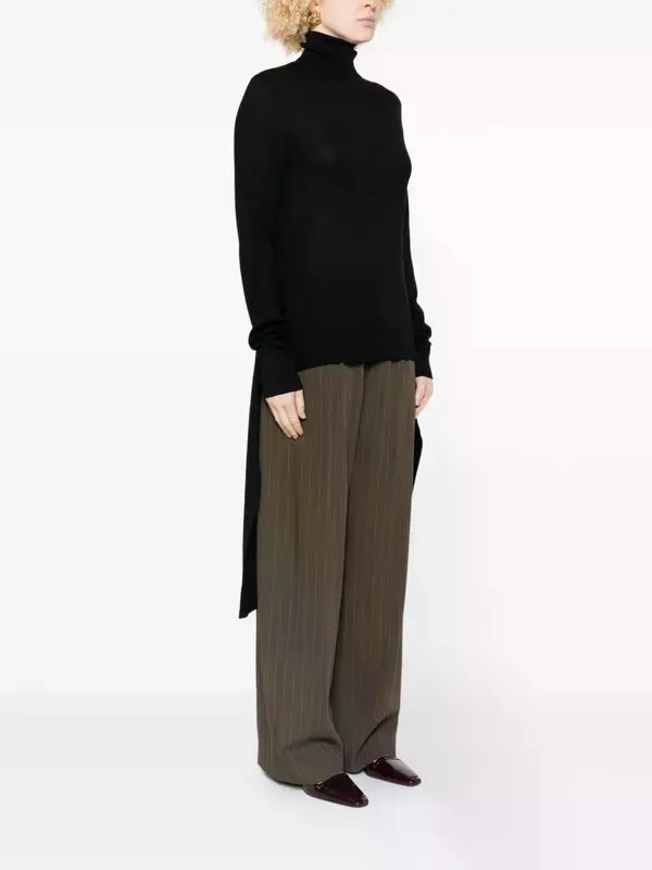 TOTEME Double-sleeve Tie-front Turtleneck Dress